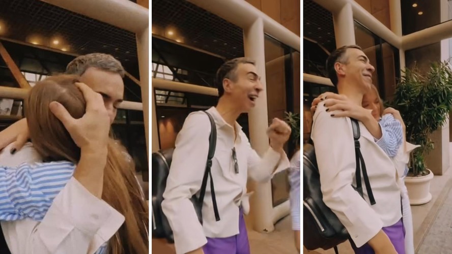 Rafa Justus homenageia padrasto, César Tralli, antes do 1º Jornal ...