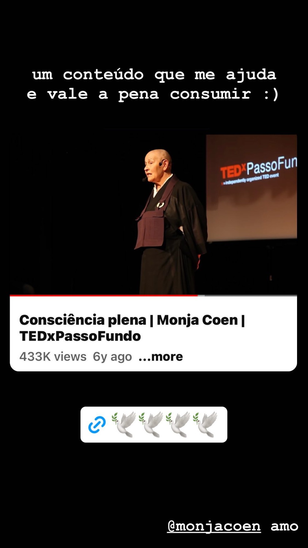 Jade Picon manda recado para Monja Coen em post: 'Conteúdo que me ajuda ...
