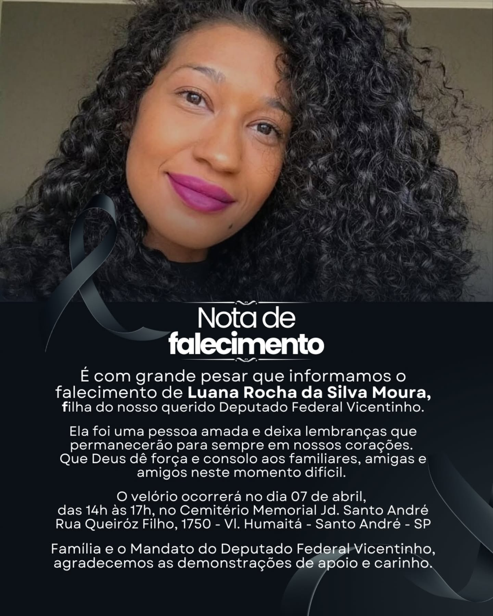 Morre aos 35 anos a influenciadora Luana Rocha, filha do deputado ...