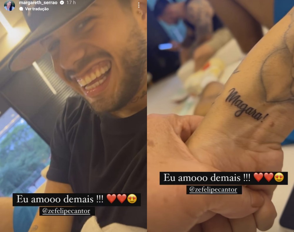 Zé Felipe homenageia mãe de Virgínia Fonseca e tatua apelido da sogra ...
