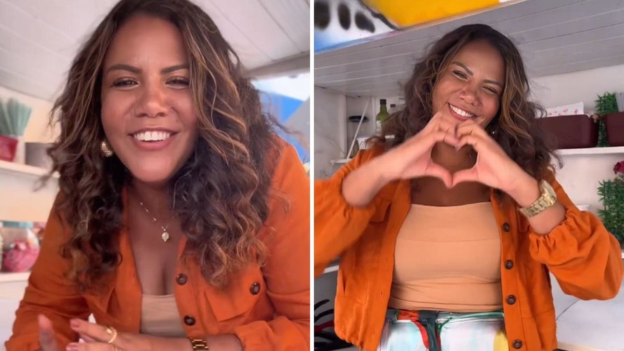 Ex de Davi, Mani Rego, faz tour pela barraca após voltar a trabalhar ...