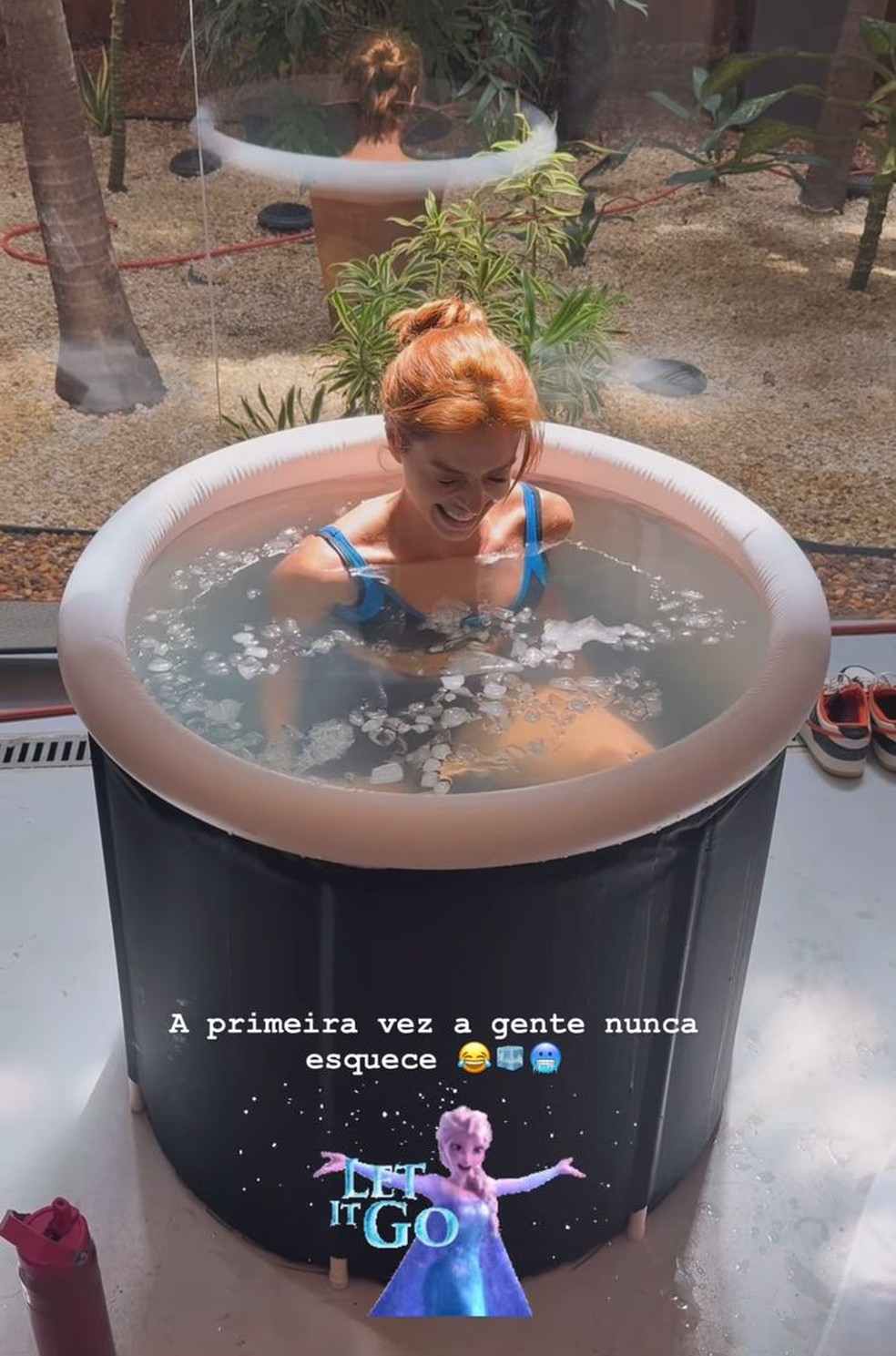 Giovanna Lancelloti compartilha reação ao entrar em banheira de gelo ...