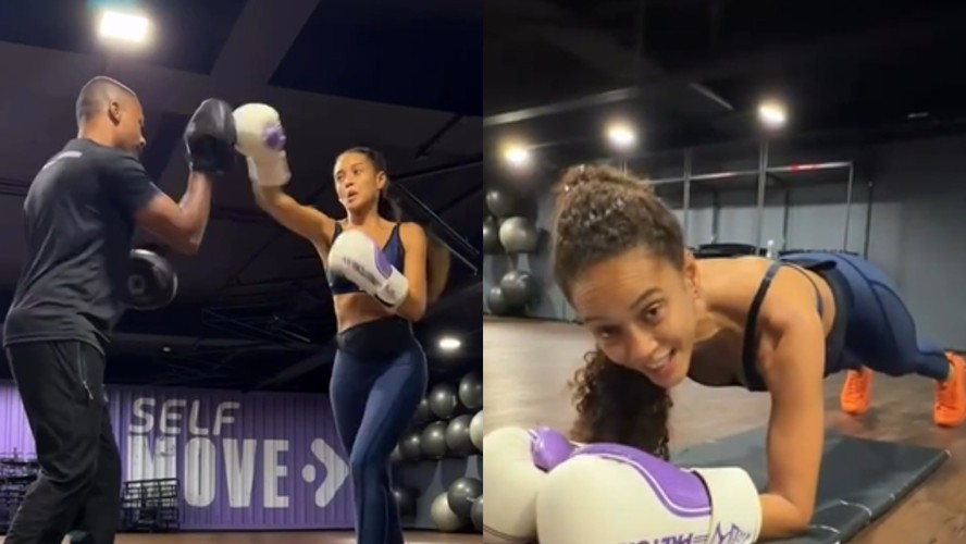 De top e calça legging, Taís Araujo mostra corpo suado em treino ...