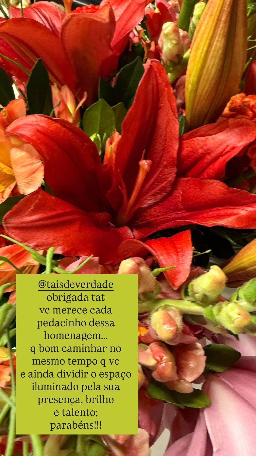 Carolina Dieckmmann ganha flores de Taís Araújo após homenagem à atriz no 'Domingão': 'Merece ...