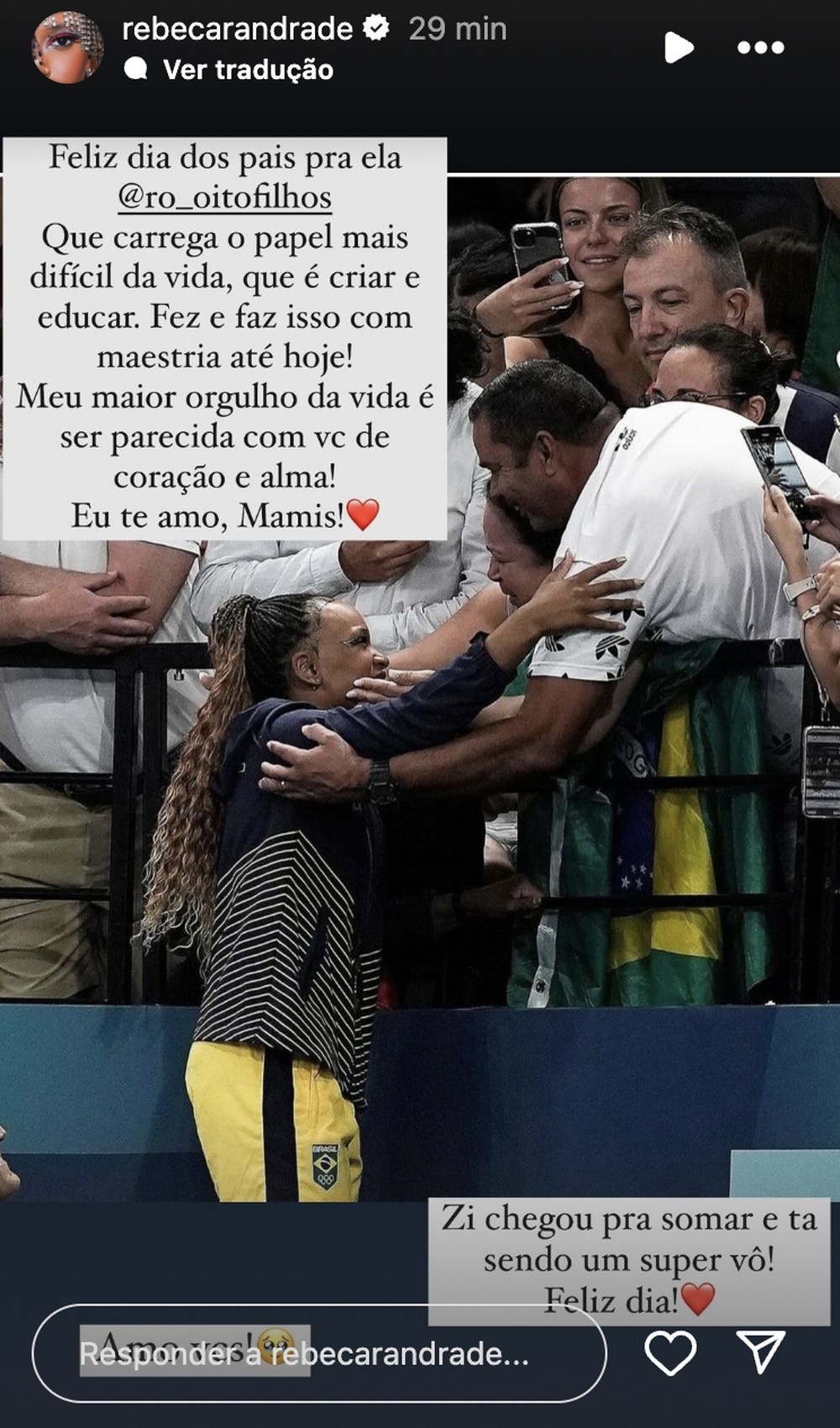 Rebeca Andrade se declara ao treinador no Dia dos Pais: 'Pai de coração ...