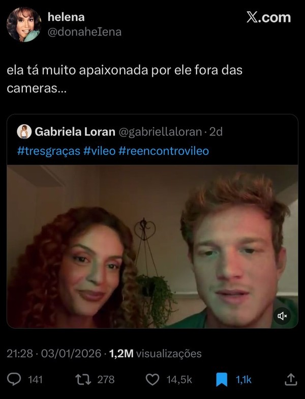 Gabriela Loran rebate fã que afirmou que atriz está apaixonada por ...