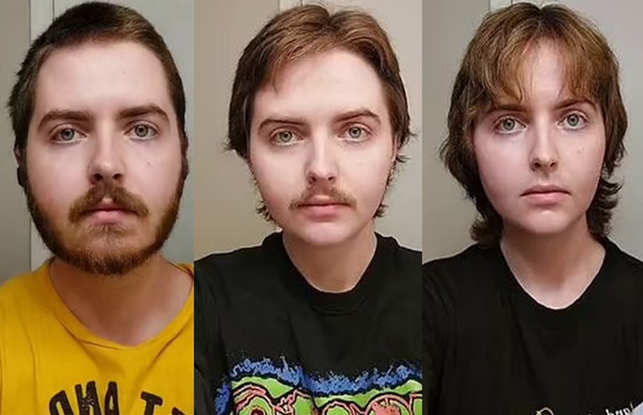 Mulher trans registra transformação em série de selfies tiradas durante ...