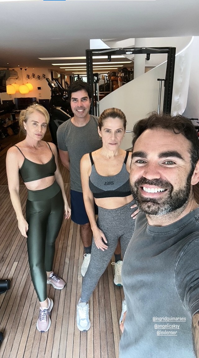Angélica e Ingrid Guimarães se divertem e suam muito ao treinarem juntas