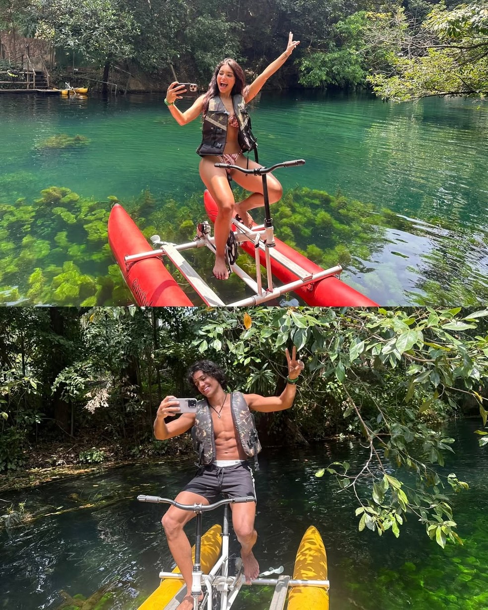 Vanessa Lopes se aventura com o namorado em resort de águas quentes ...