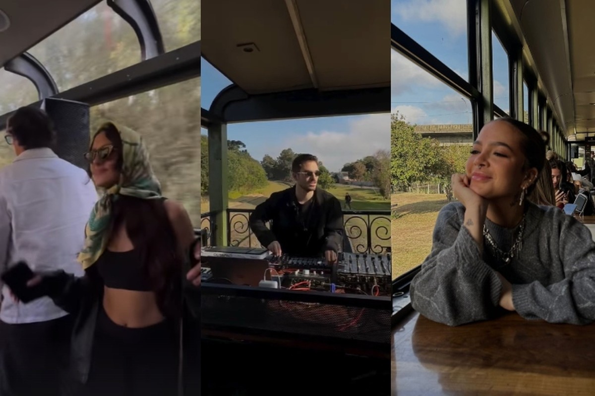 Mel Maia curte festa no trem com tiktokers